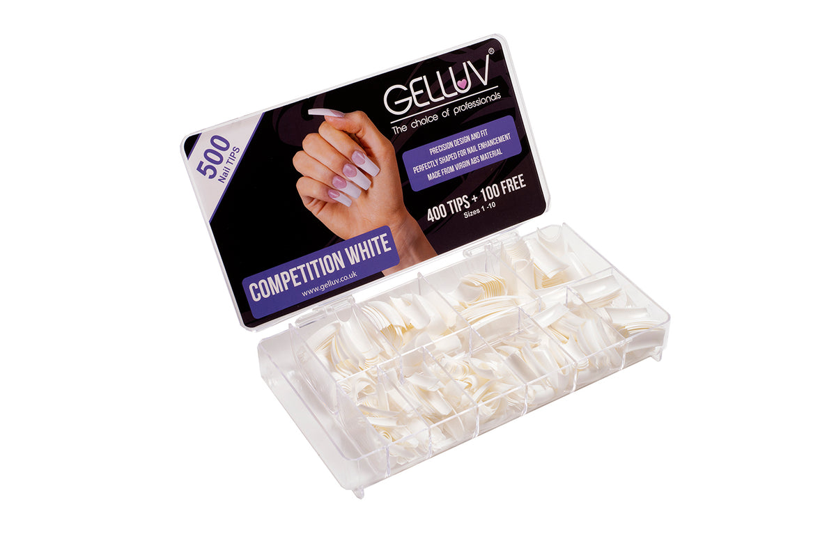 Competition White Nail Tips- Pack of 500 – GELLUV NAIL SUPPLIES